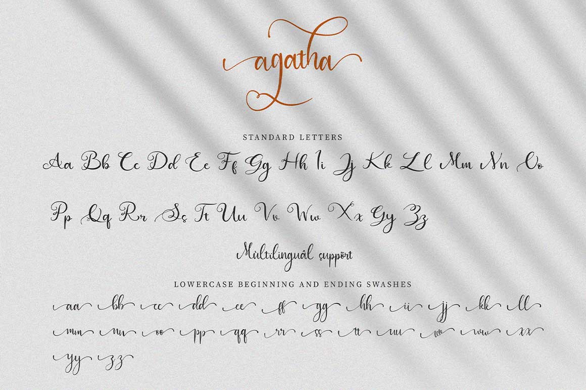 Agatha Script Font, Fonts | GraphicRiver