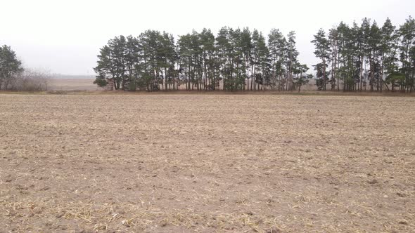 Empty Plowed Field in Autumn Aerial View, Stock Footage | VideoHive