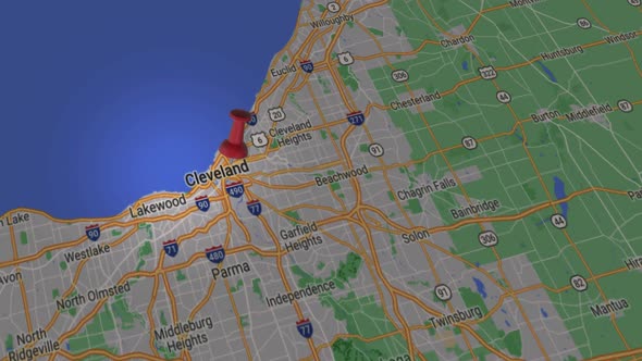 Cleveland On Map 4K, Motion Graphics | VideoHive