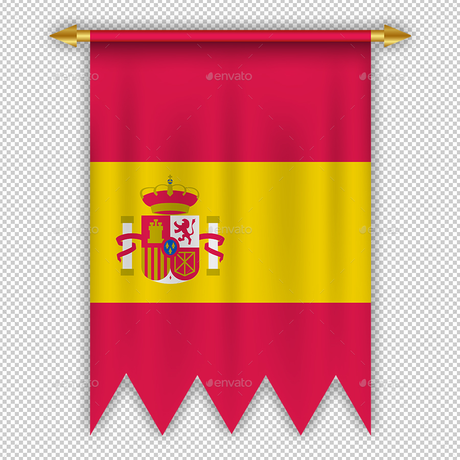 Spain Flag in Various Shape, Vectors | GraphicRiver