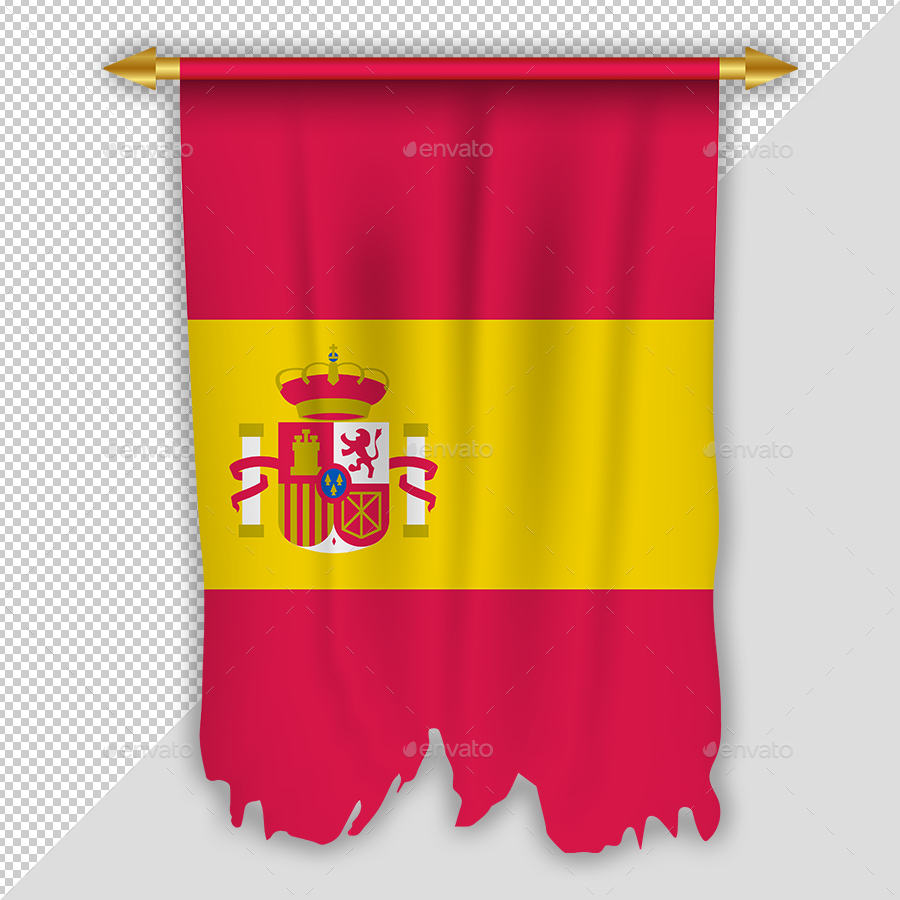Spain Flag in Various Shape, Vectors | GraphicRiver