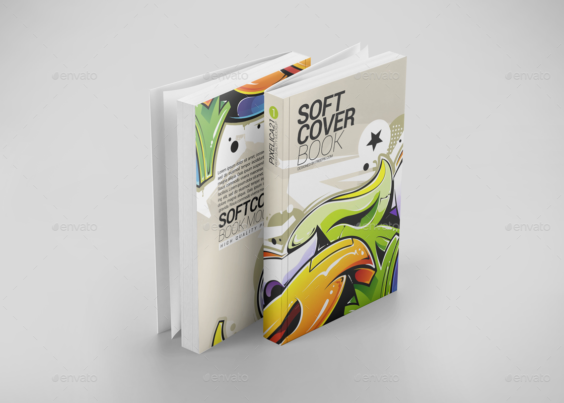 Soft Cover Book Mockup, Graphics | GraphicRiver