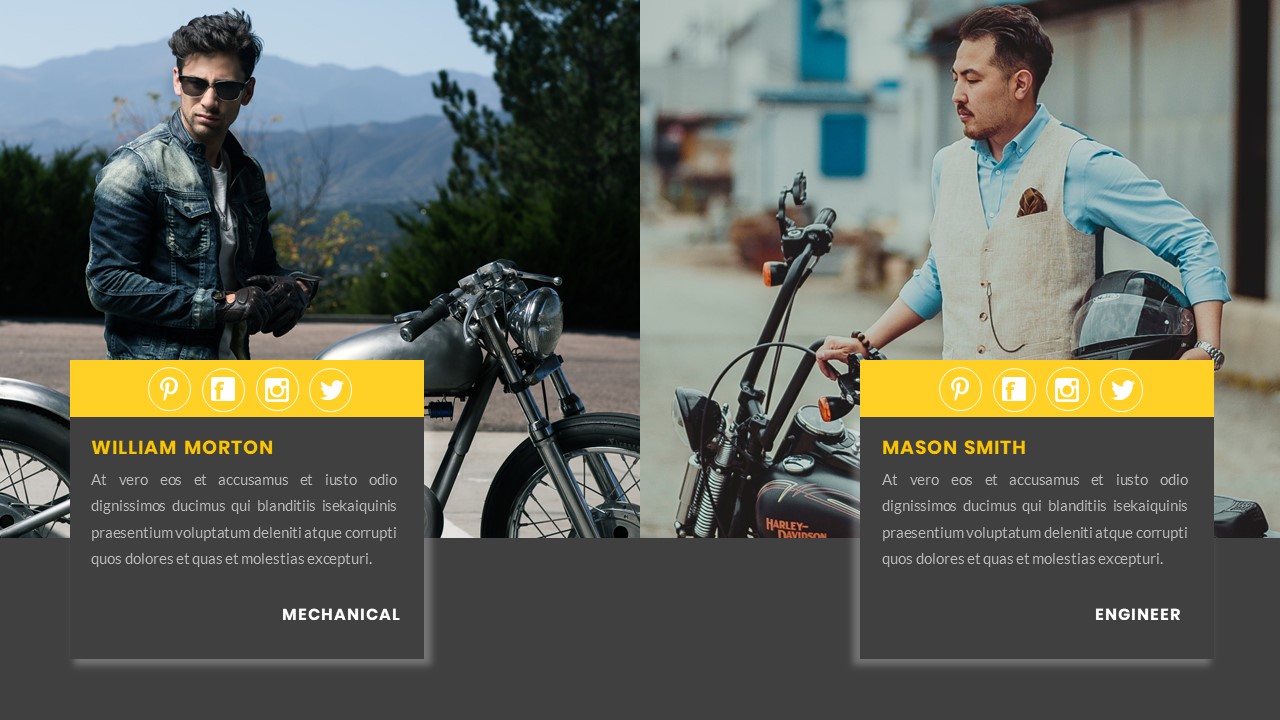 Rider – Motorbike Service PowerPoint Template, Presentation Templates