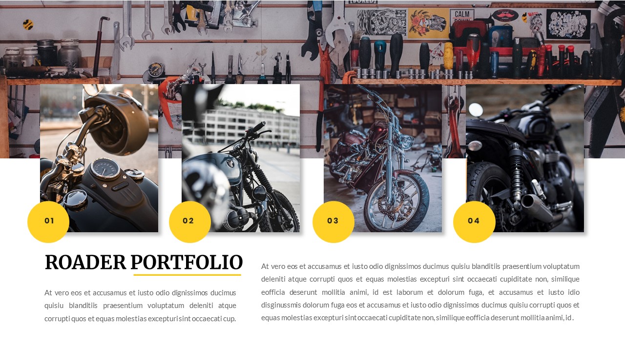 Rider – Motorbike Service PowerPoint Template, Presentation Templates