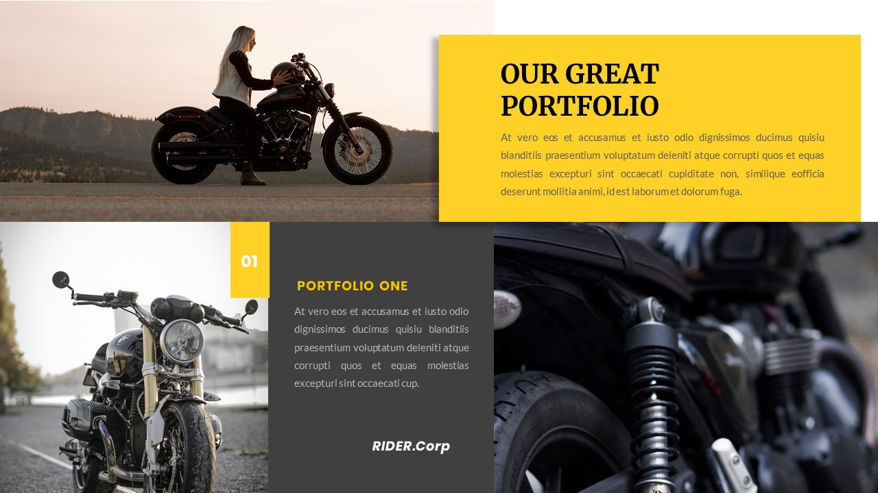 Rider – Motorbike Service PowerPoint Template, Presentation Templates