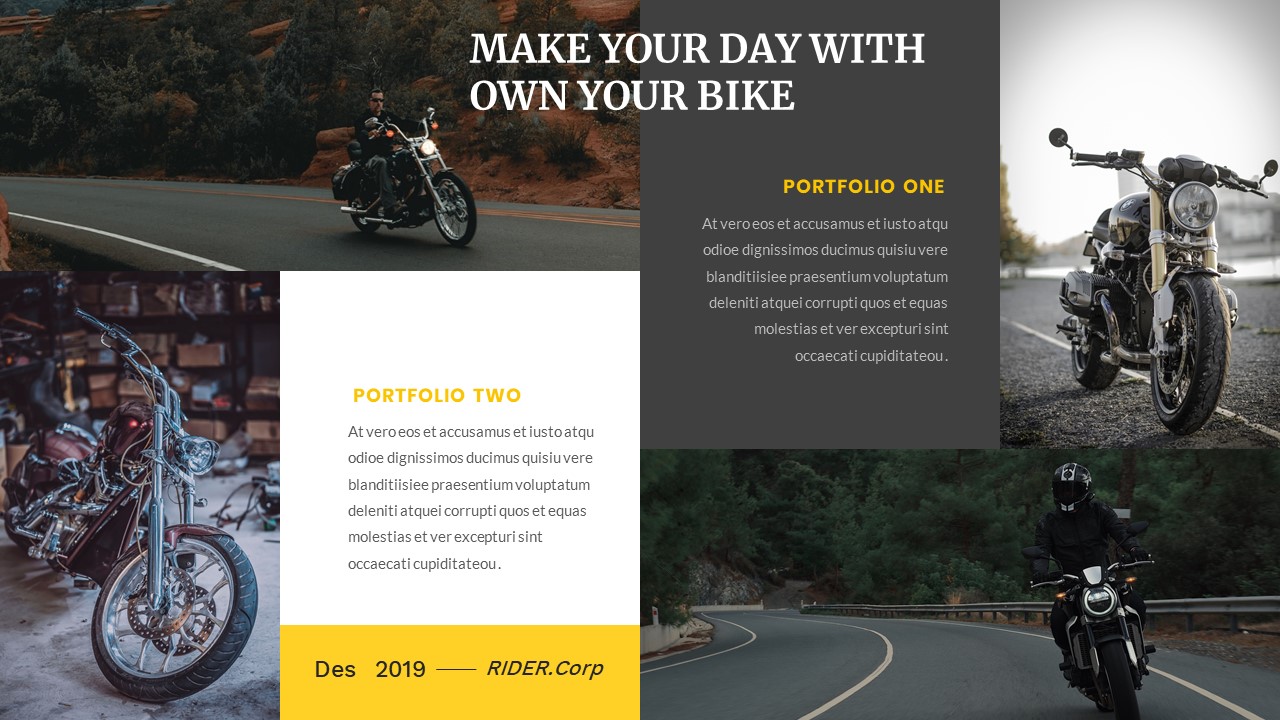 Rider – Motorbike Service PowerPoint Template, Presentation Templates