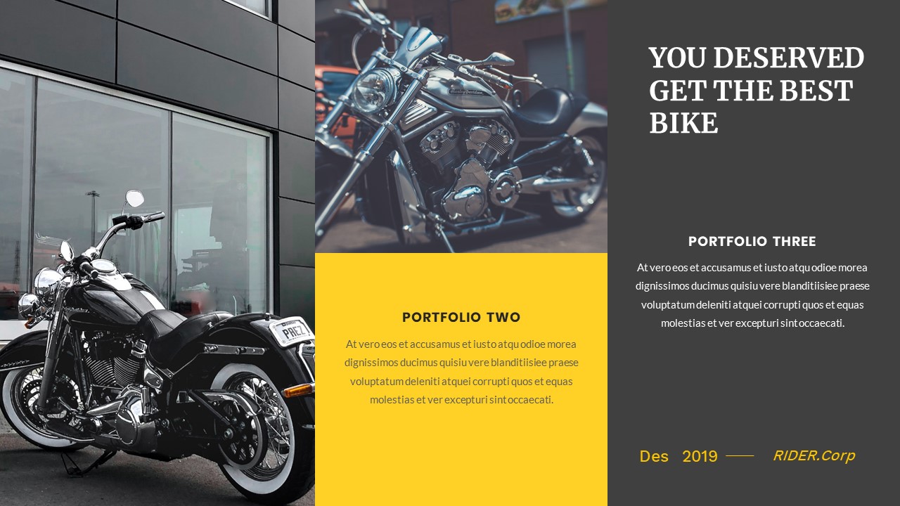 Rider – Motorbike Service PowerPoint Template, Presentation Templates