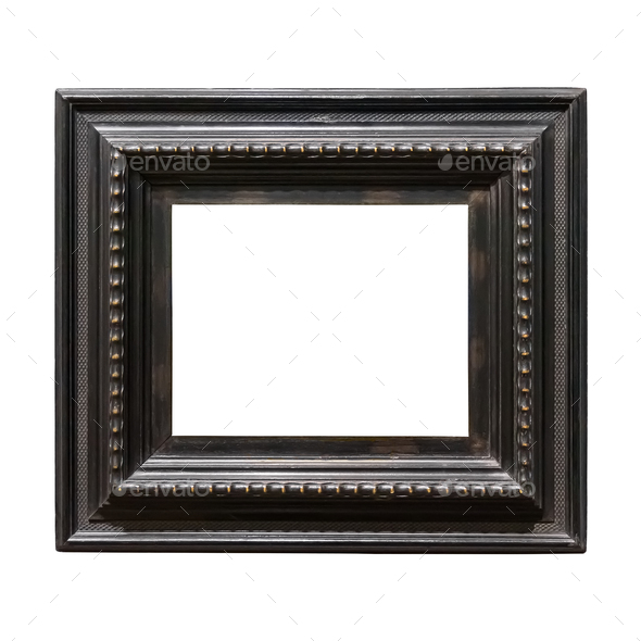 Square wooden decorative picture frame isolated on white background ...