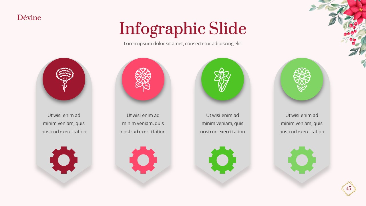 Devine Floral Ornament Presentation Template, Presentation Templates