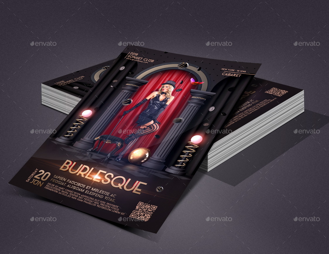 Burlesque & Cabaret Flyer Bundle, Print Templates | GraphicRiver