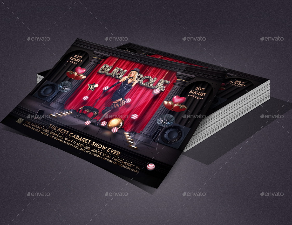 Burlesque & Cabaret Flyer Bundle, Print Templates | GraphicRiver