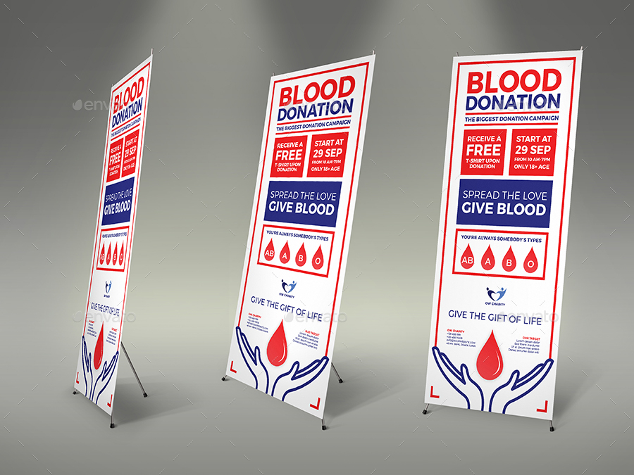 Blood Donation Signage Banner Roll Up Template, Print Templates ...