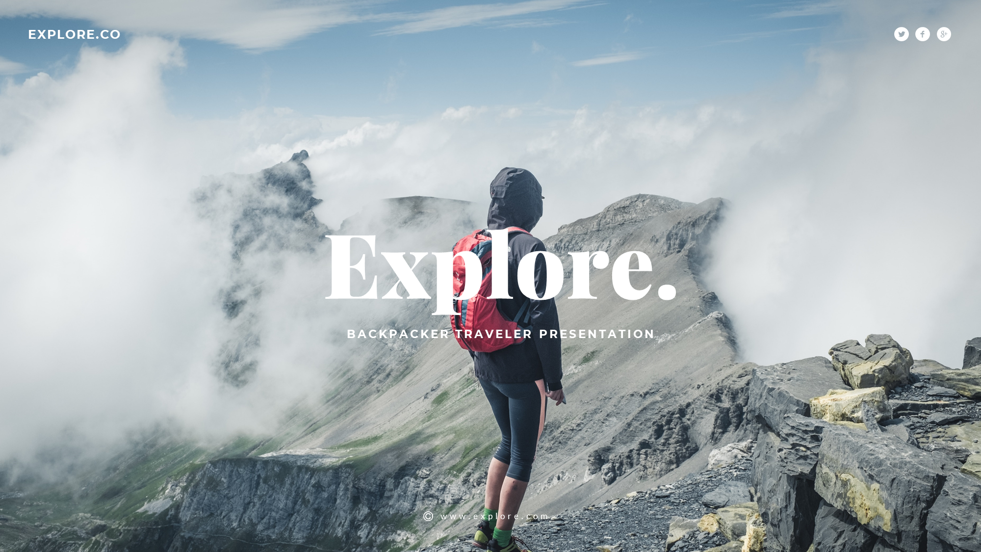 Explore - Backpacker PowerPoint Template, Presentation Templates ...