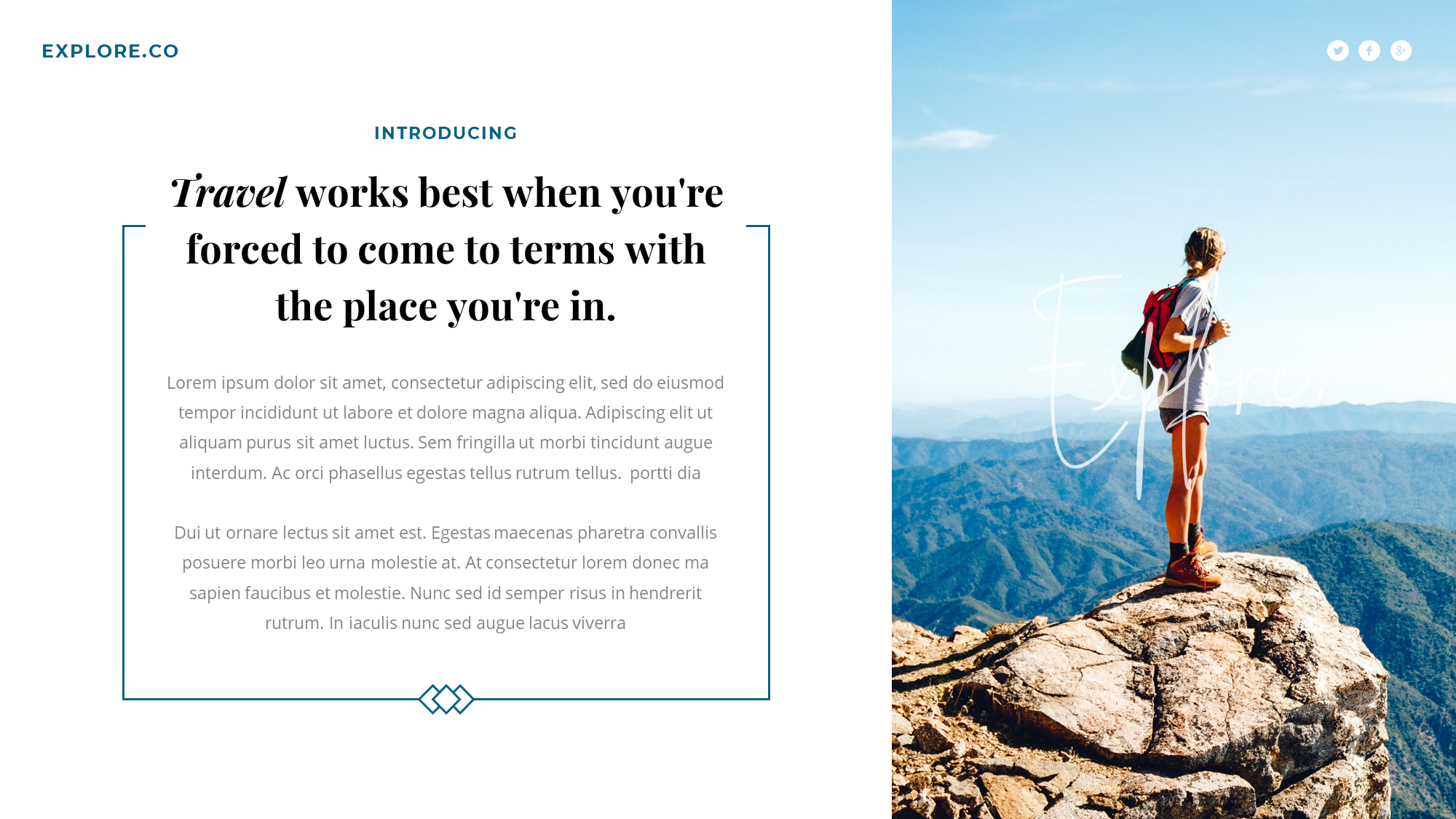 Explore - Backpacker Google Slide Template, Presentation Templates