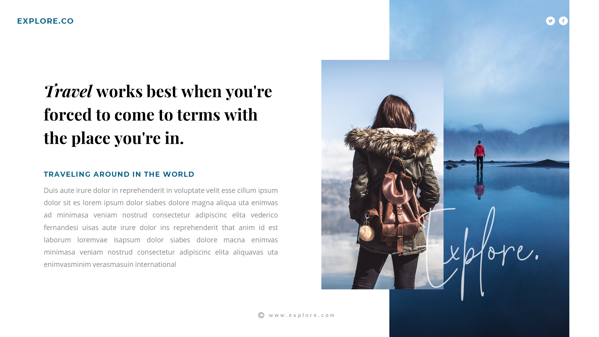 Explore - Backpacker Google Slide Template, Presentation Templates