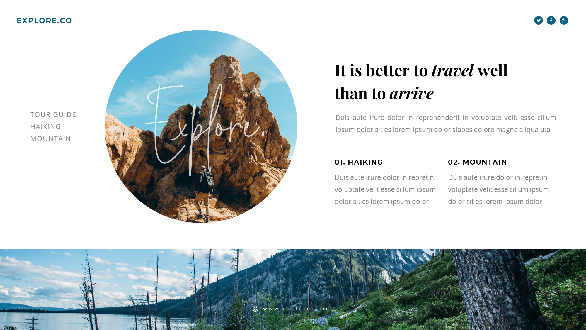 Explore - Backpacker Google Slide Template, Presentation Templates