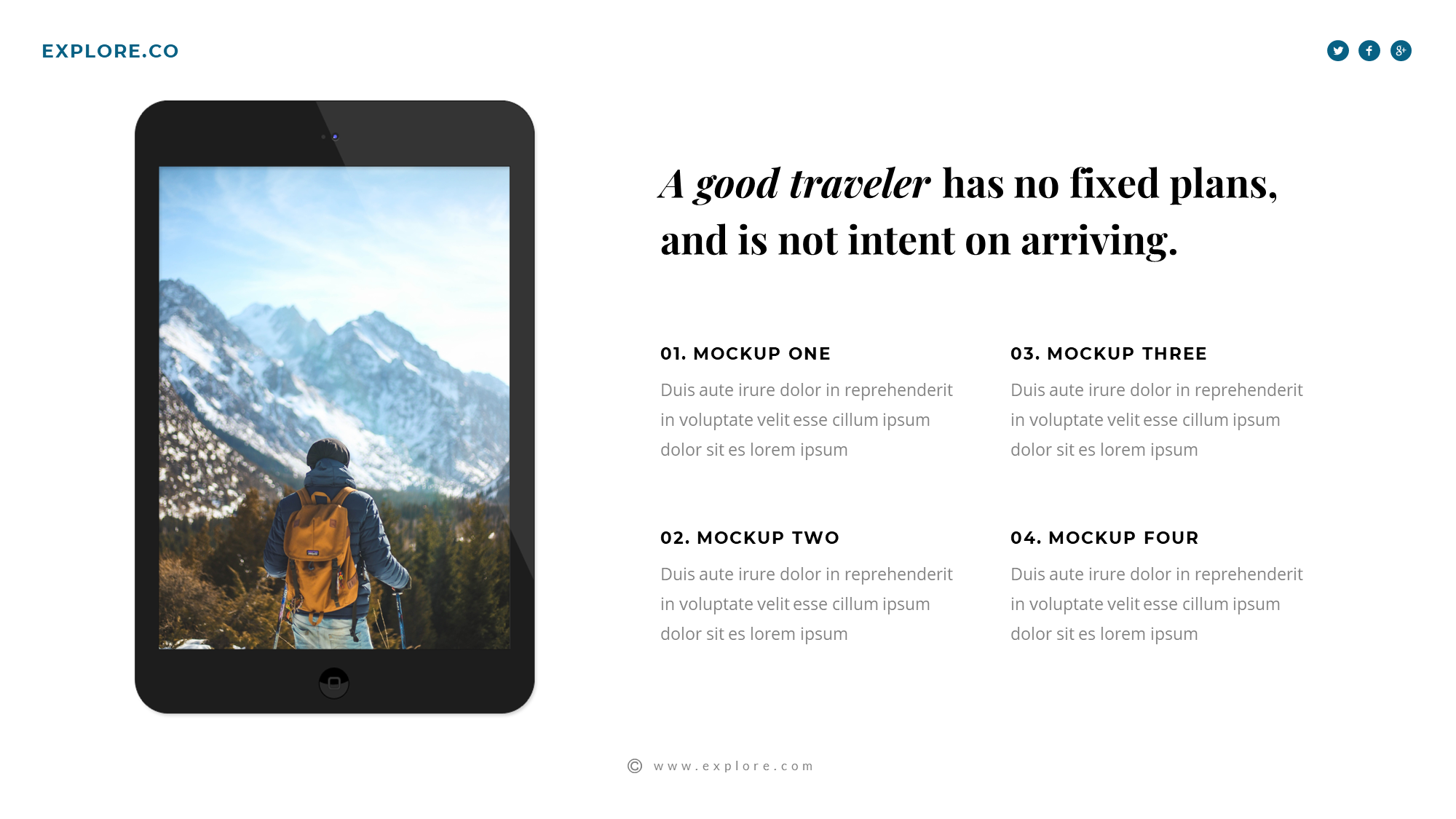 Explore - Backpacker Google Slide Template, Presentation Templates