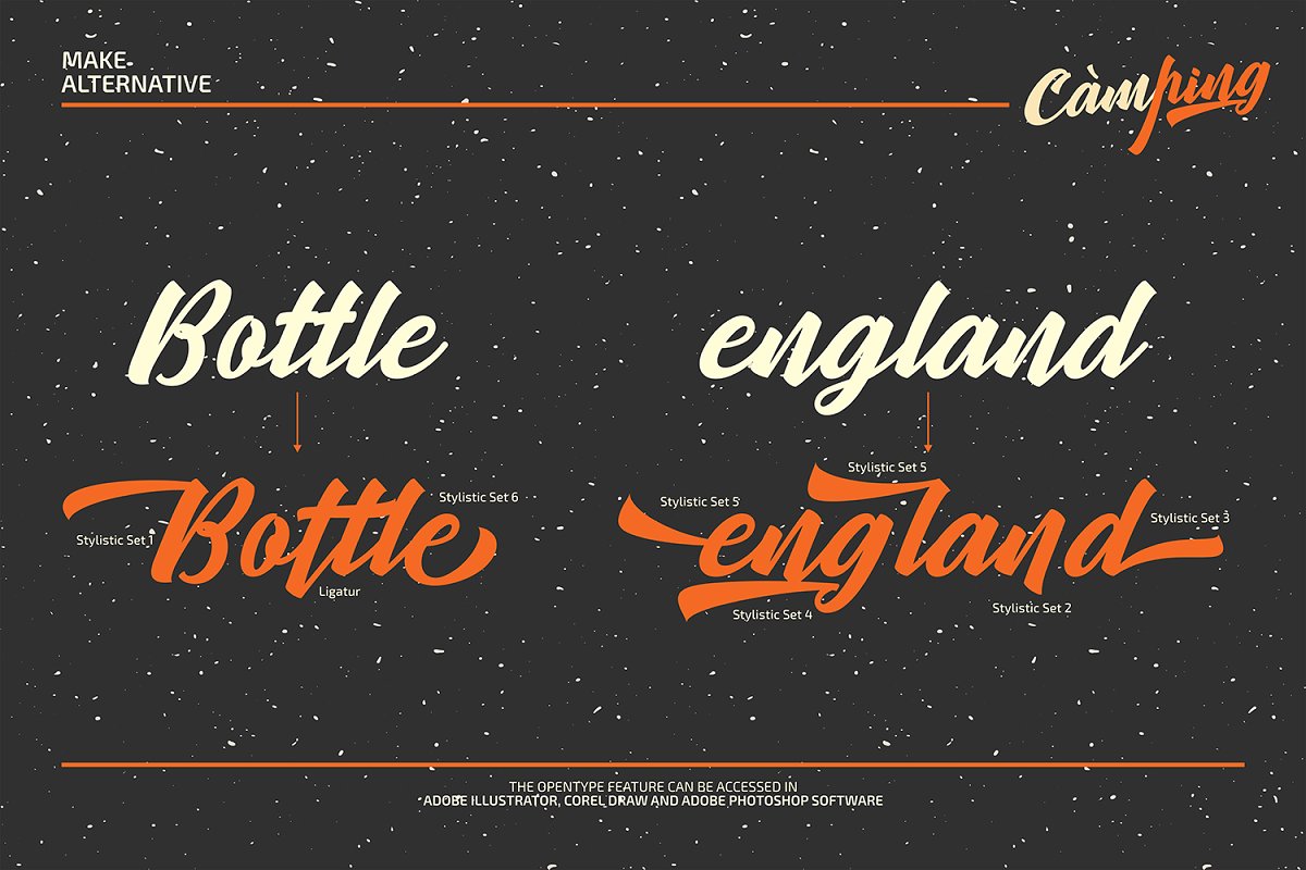 Camping Font Script, Fonts | GraphicRiver