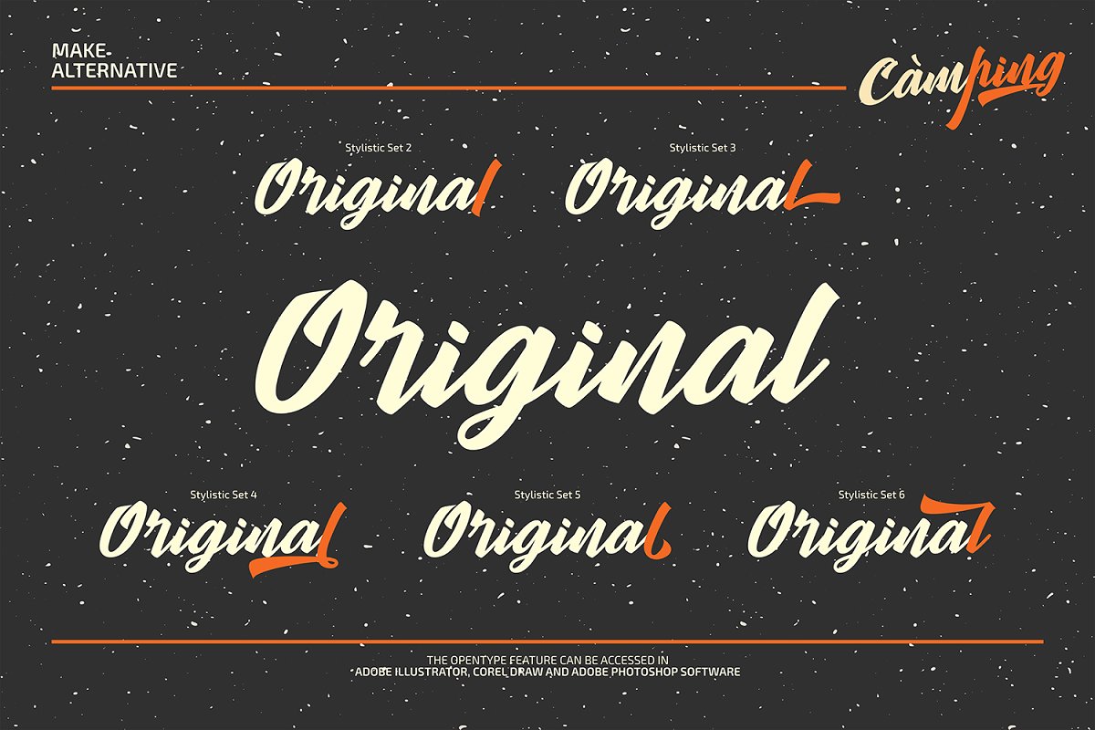 Camping Font Script, Fonts | GraphicRiver
