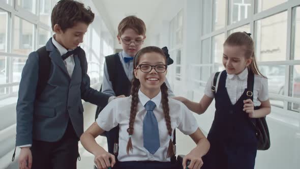 Helping Disabled Classmate, Stock Footage | VideoHive