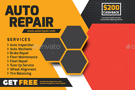 Auto Repair Postcard, Print Templates | GraphicRiver