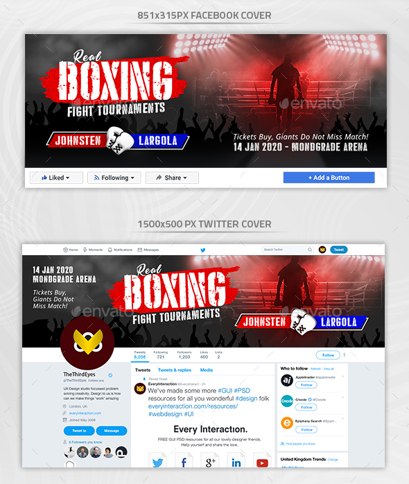 Boxing Social Media Pack, Web Elements | GraphicRiver