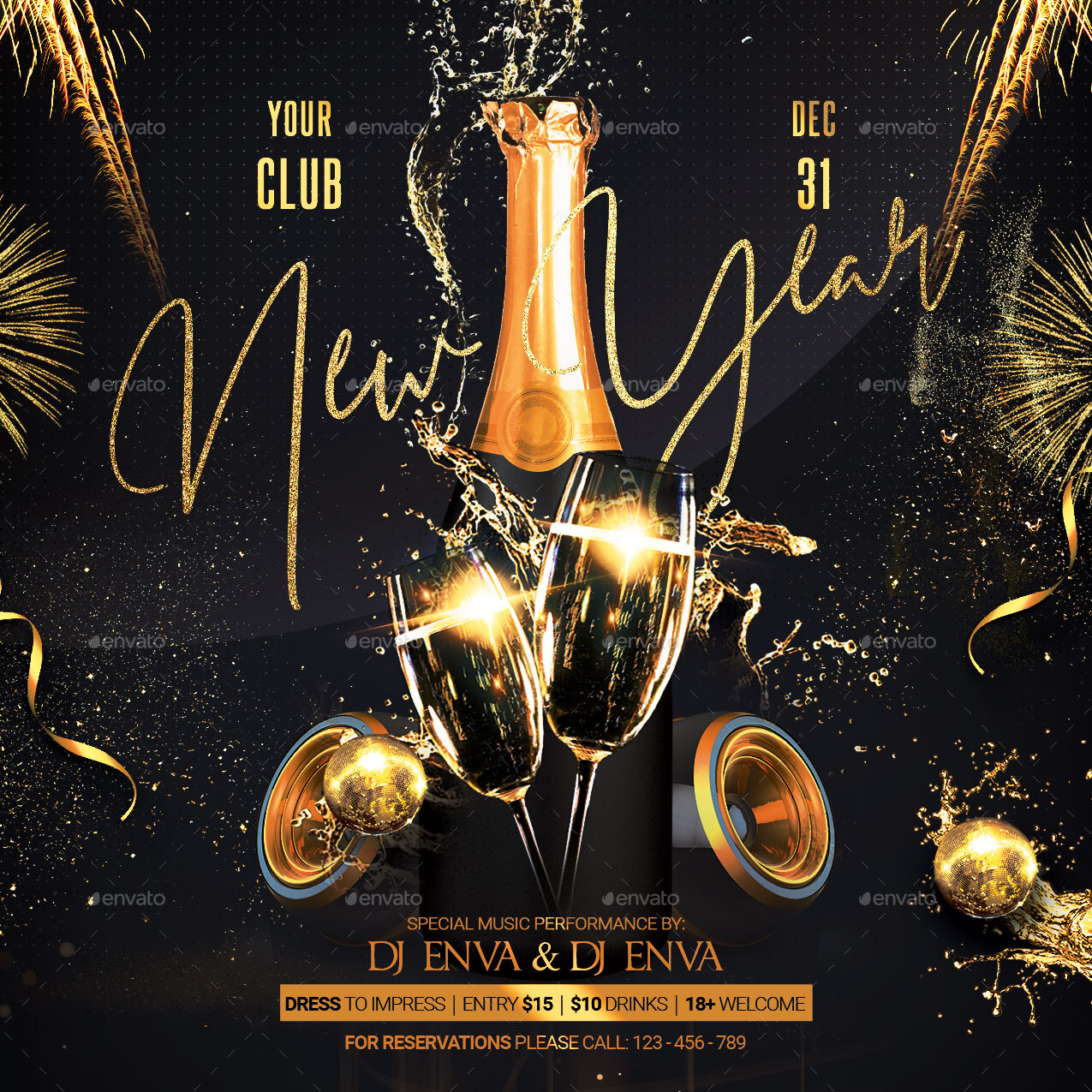 New Year, Print Templates | GraphicRiver