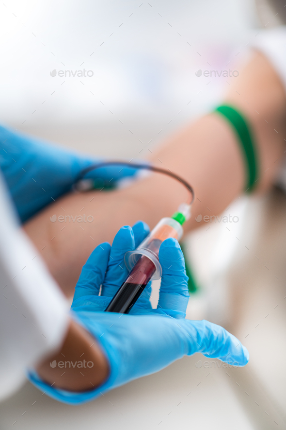 Platelet Rich Plasma Treatment, Drawing Blood Stock Photo by microgen