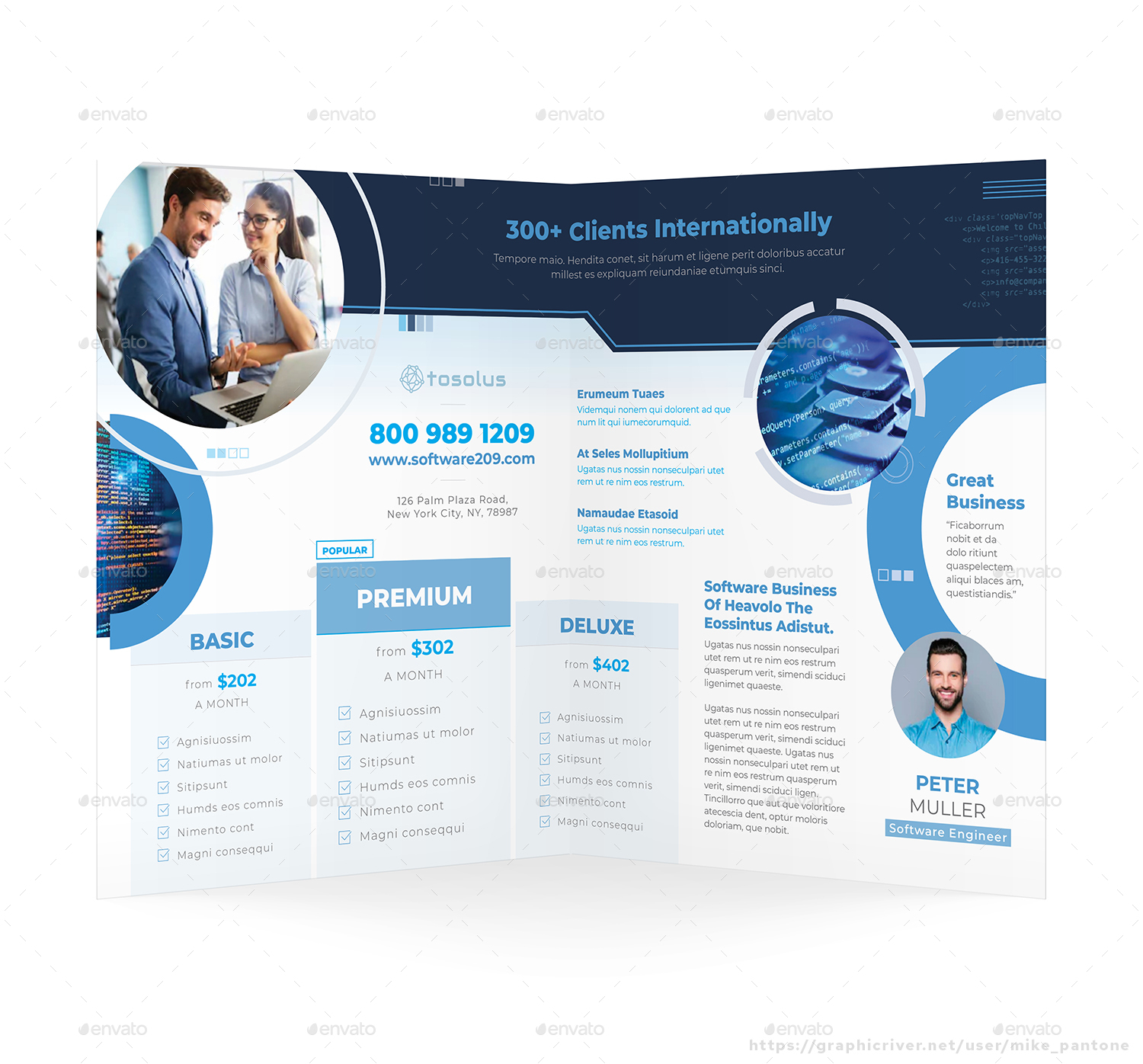 Software Service Bifold Brochure, Print Templates | GraphicRiver