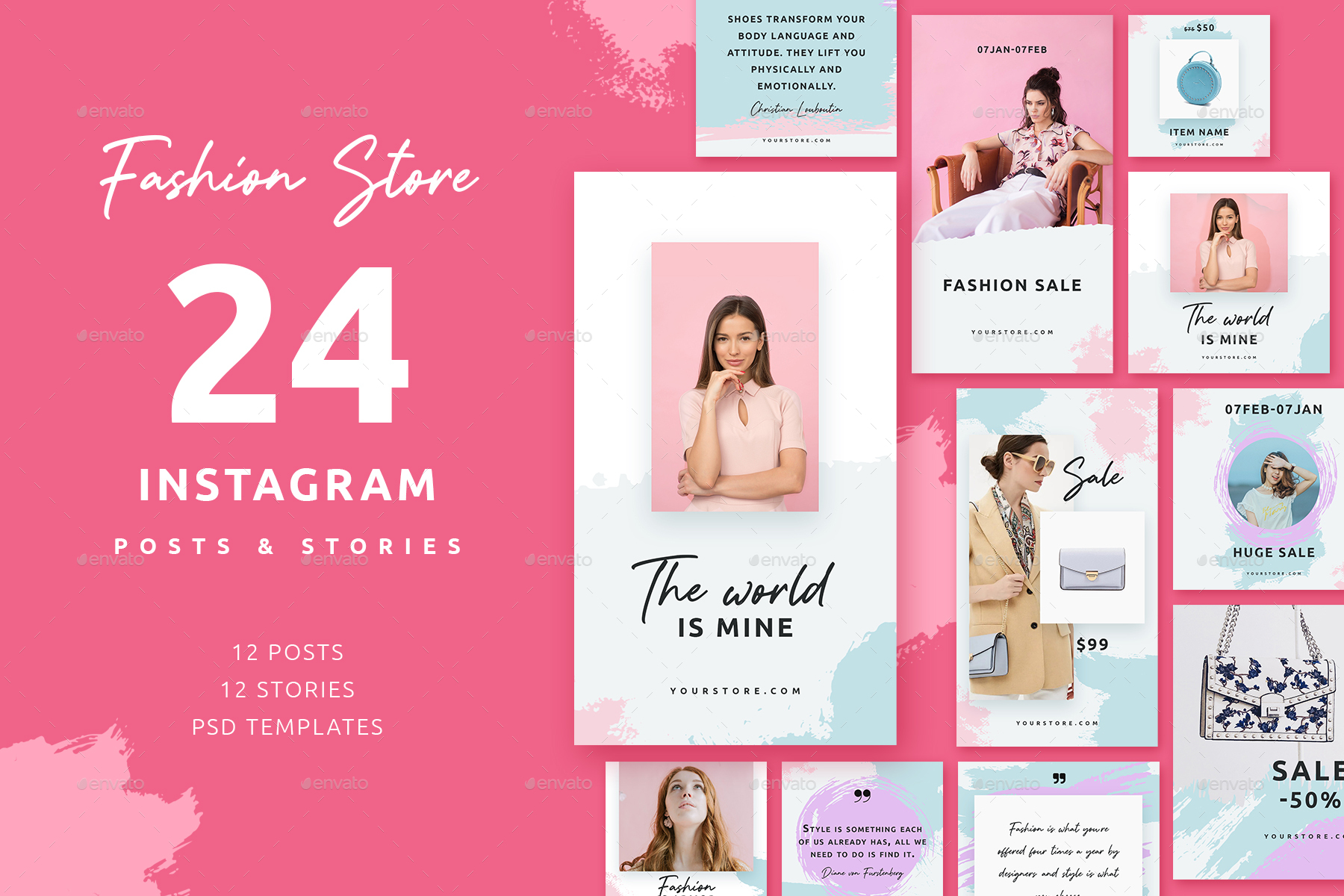 Fashion Store - Instagram Posts & Stories, Web Elements | GraphicRiver