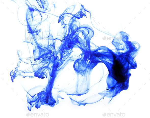 Abstract composition of blue ink Stock Photo by annakhomulo | PhotoDune