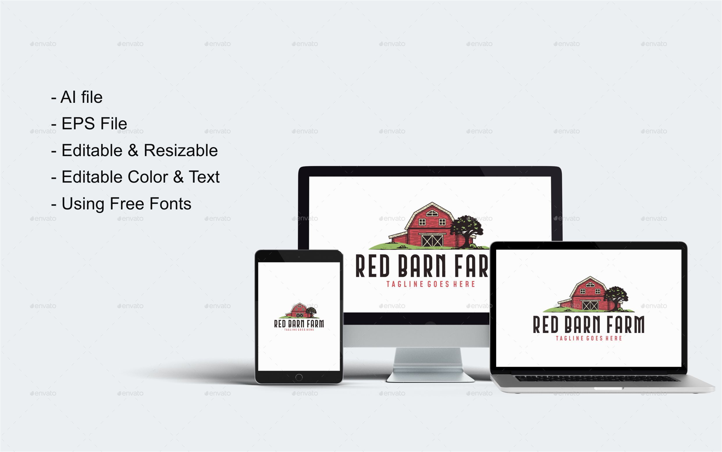 Red Barn Farm Logo, Logo Templates | GraphicRiver
