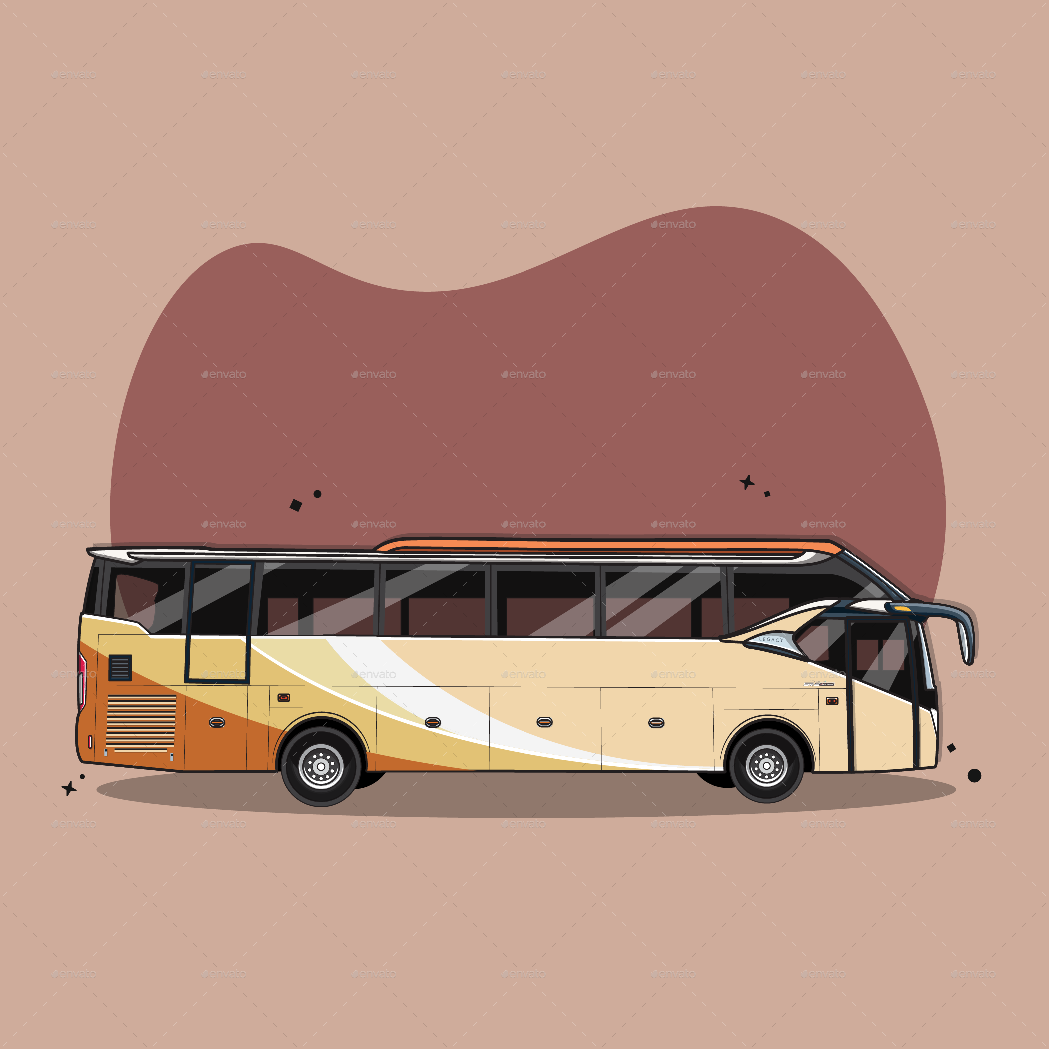 Bus Vector Illustration, Vectors | GraphicRiver