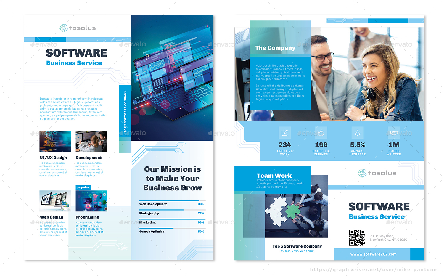 Software Flyers – 4 Options, Print Templates | GraphicRiver