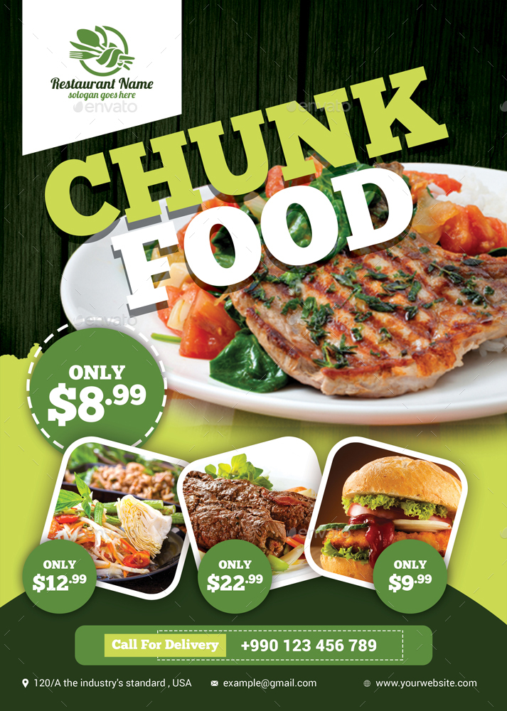 Food Flyer, Print Templates | GraphicRiver
