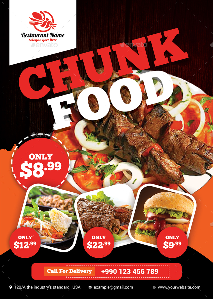 Food Flyer, Print Templates | GraphicRiver