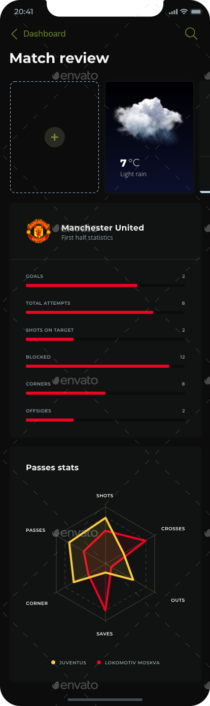 Liga – Soccer mobile app for Photoshop by merkulove | GraphicRiver