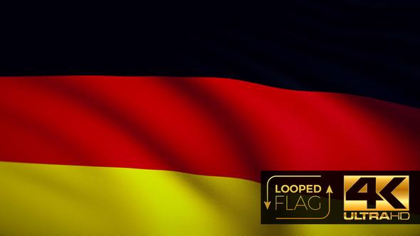 Flag 4K Germany On Realistic Looping Animation With Highly Detailed ...