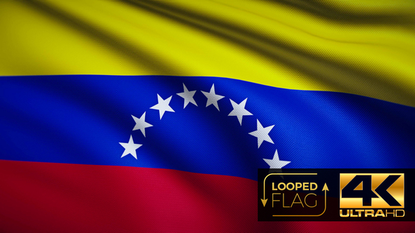Flag 4K Venezuela On Realistic Looping Animation With Highly Detailed ...