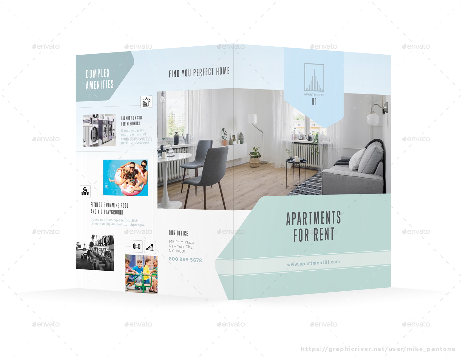 Apartment Rental Bifold Brochure, Print Templates | GraphicRiver
