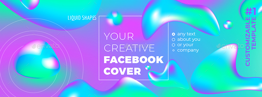 Facebook Cover and Banner Kit. Abstract Liquid Shapes Set., Web Elements
