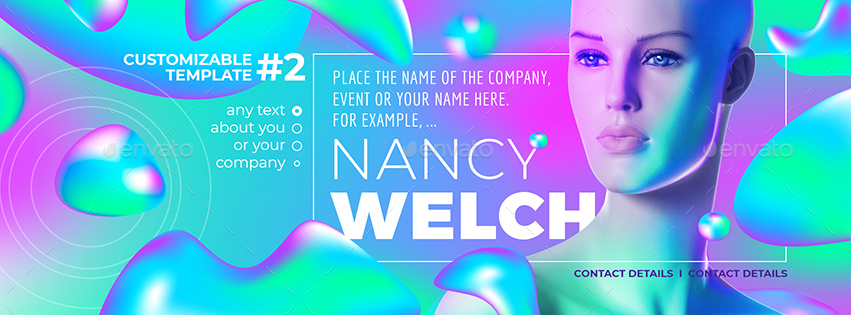 Facebook Cover and Banner Kit. Abstract Liquid Shapes Set., Web Elements