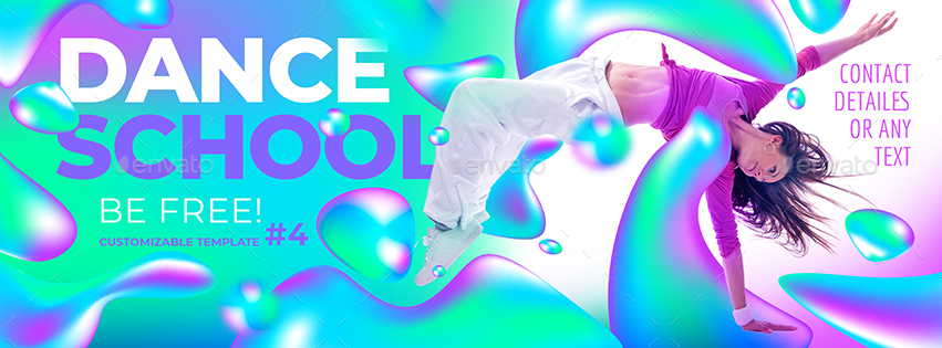 Facebook Cover and Banner Kit. Abstract Liquid Shapes Set., Web Elements