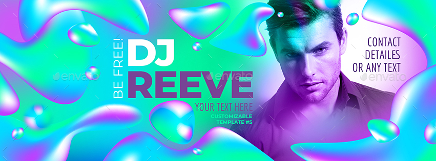 Facebook Cover and Banner Kit. Abstract Liquid Shapes Set., Web Elements