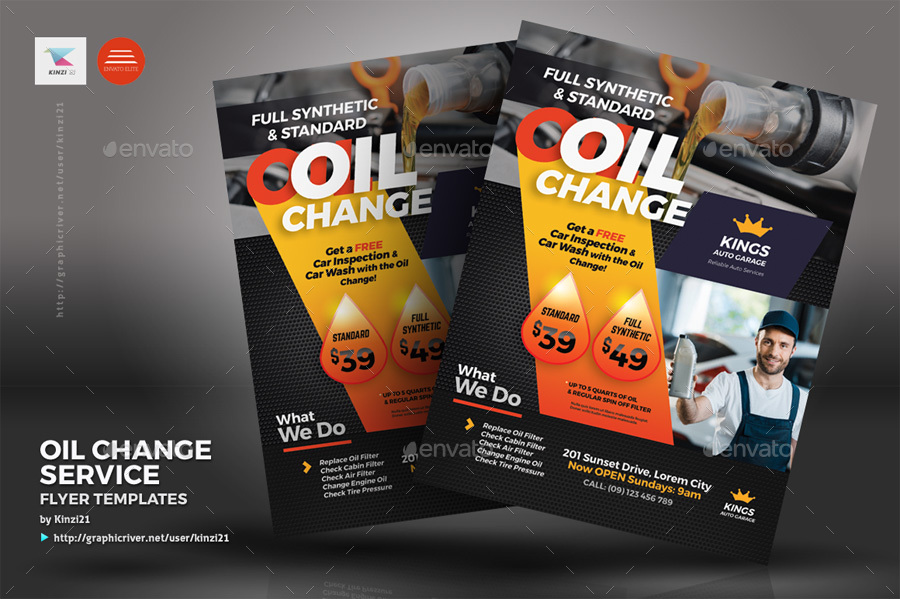 Oil Change Service Flyer Templates, Print Templates | GraphicRiver