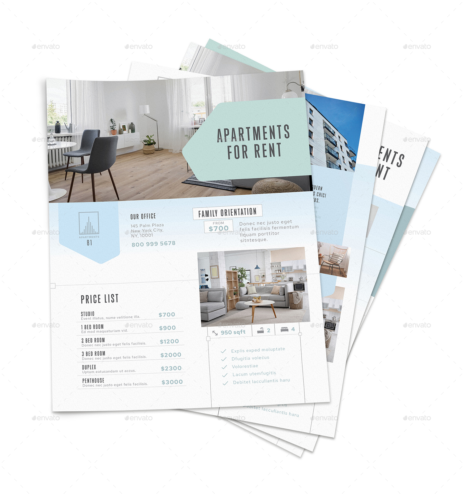 Apartment Rental Flyers – 4 Options, Print Templates | GraphicRiver