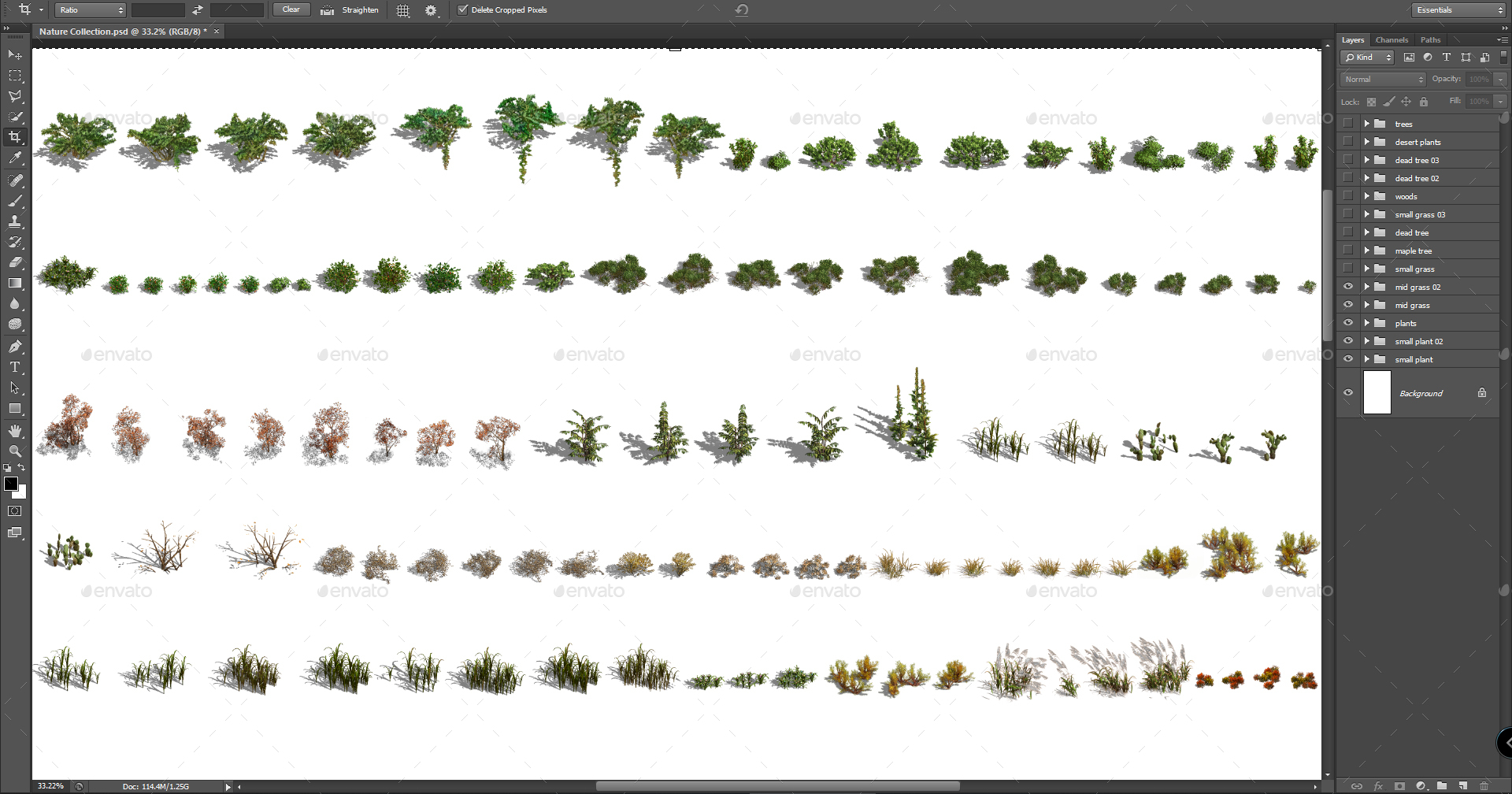 2.5D Tree Wood Flower Grass Plant Collection, Game Assets | GraphicRiver
