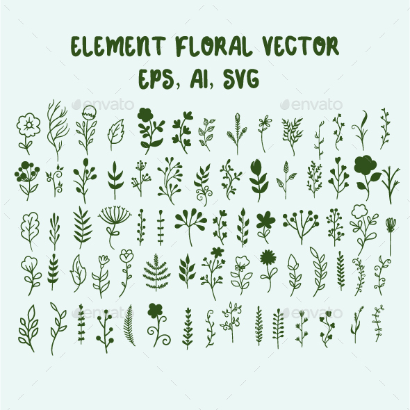 Floral Element Vectors, Vectors | GraphicRiver