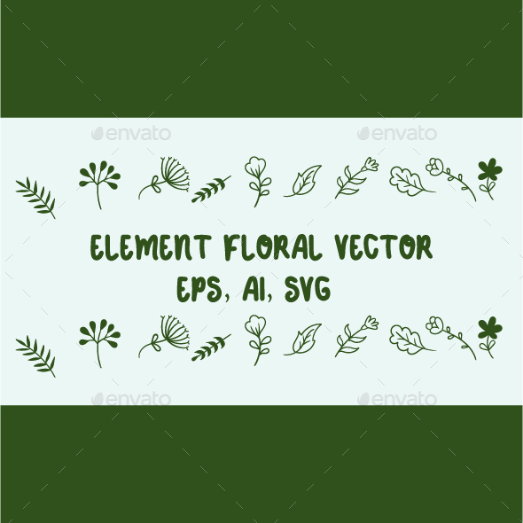 Floral Element Vectors, Vectors | GraphicRiver