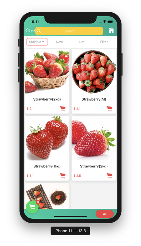 Ionic 5 Fruits UI Theme / Template / Firebase App(Android+Ios+Web) by IonicStudio